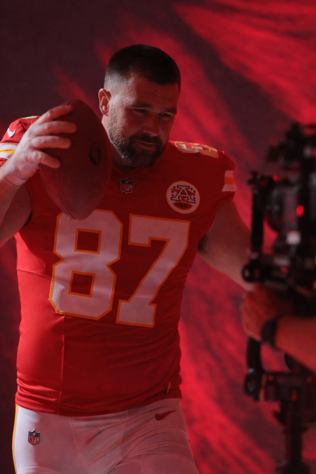 Quiet on set | Chiefs players at photo station