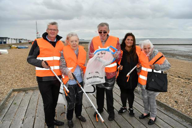 Care home residents clean beach in Shoebury for World Ocean Day