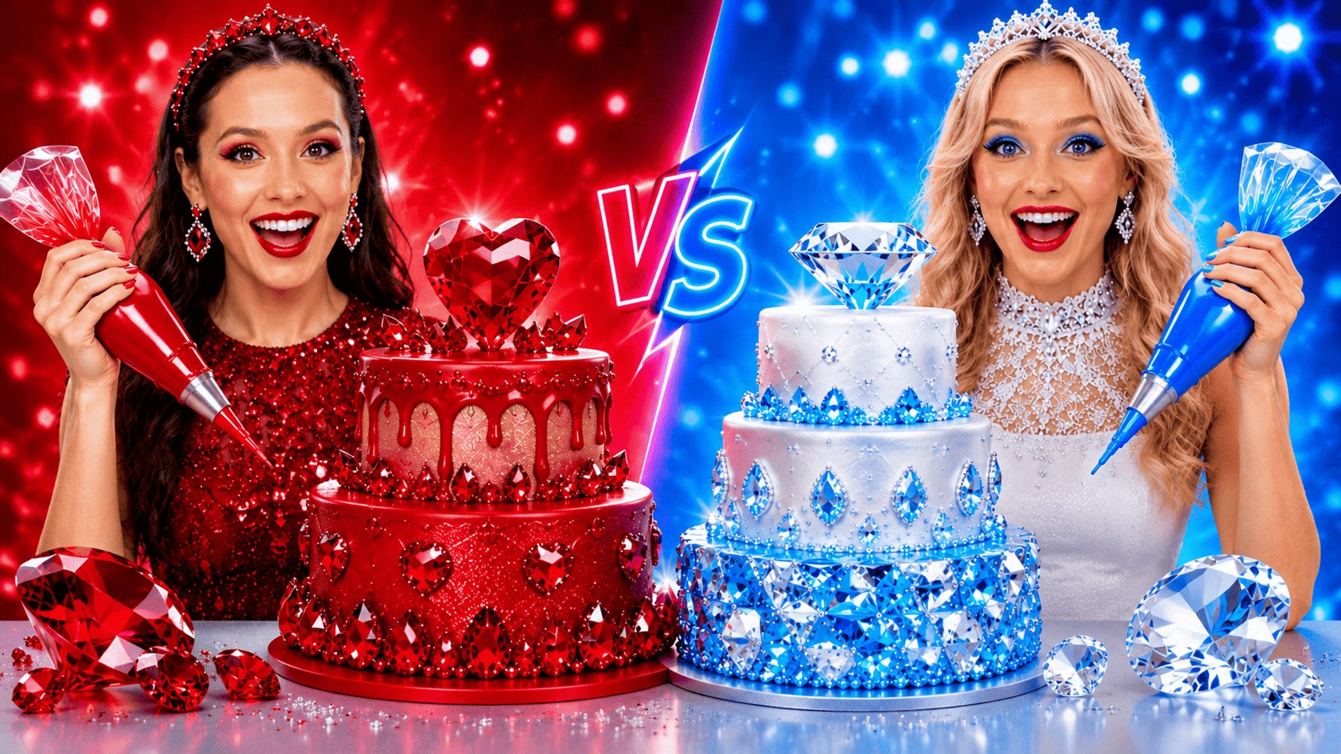 Ruby and diamond cake showdown: The ultimate decorating duel