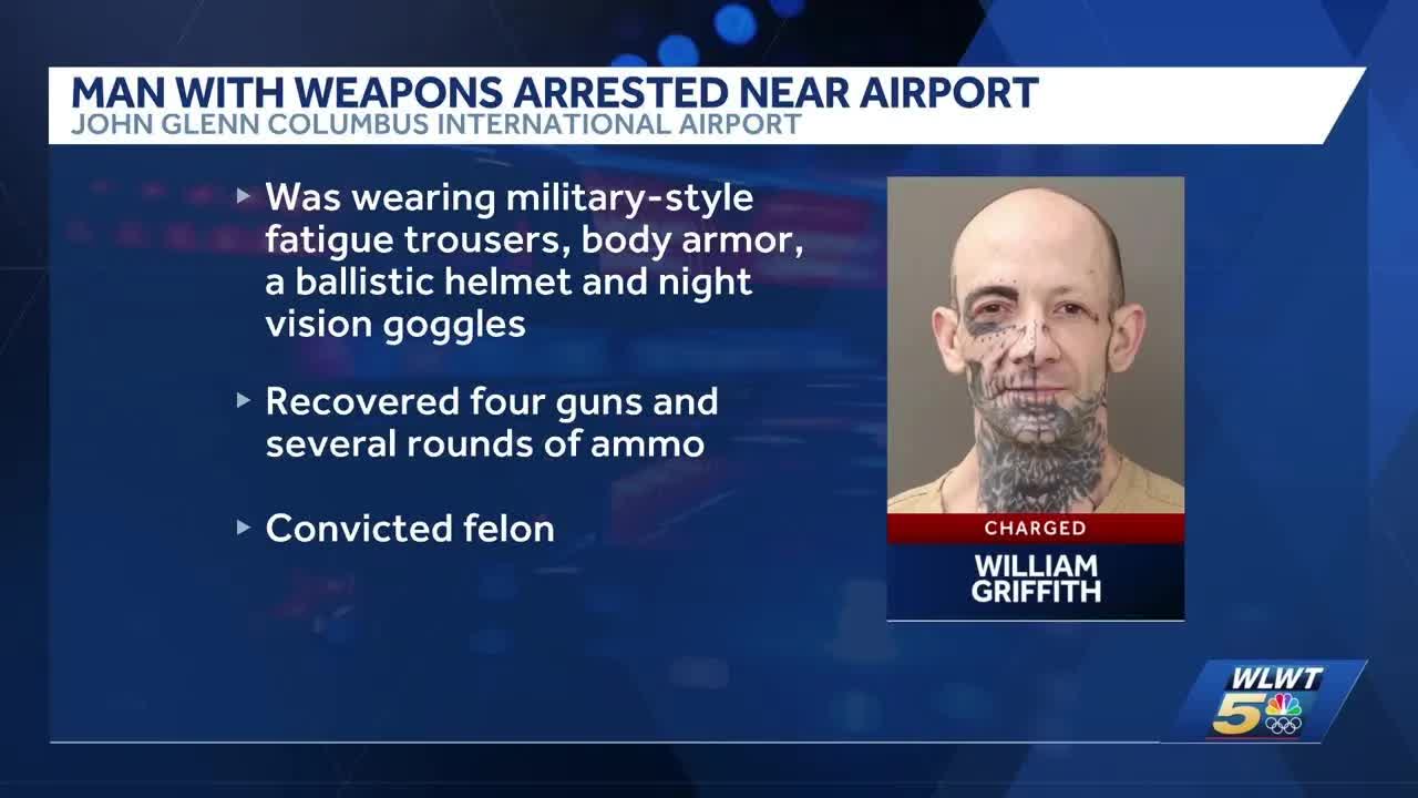 Man arrested near Columbus airport charged federally with weapons offenses