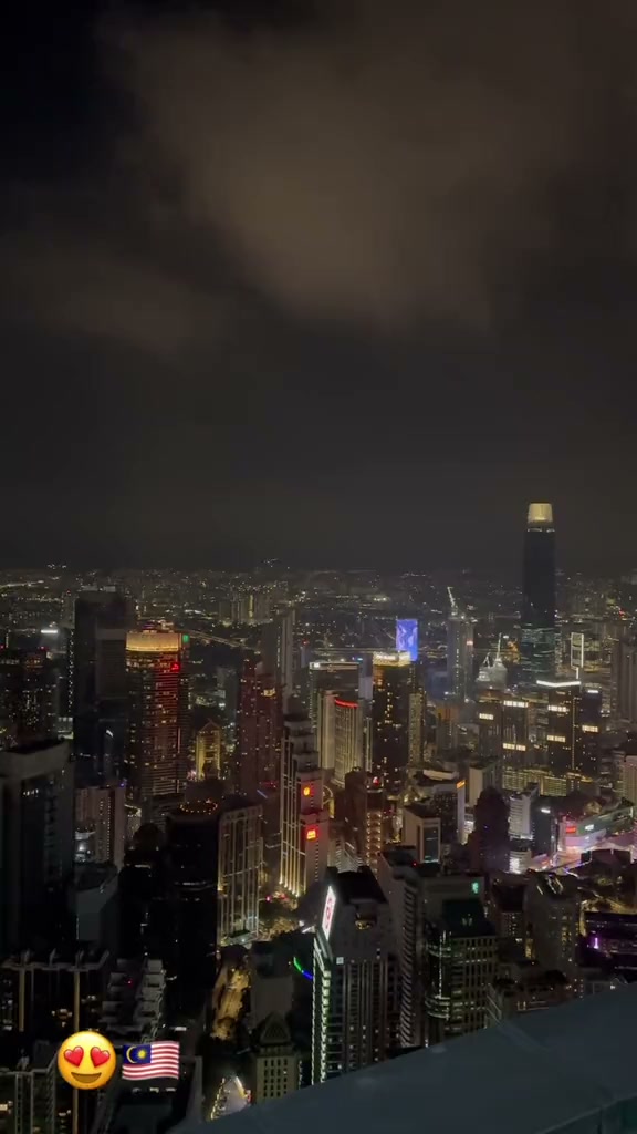 Stunning night view over Kuala Lumpur from KL Tower