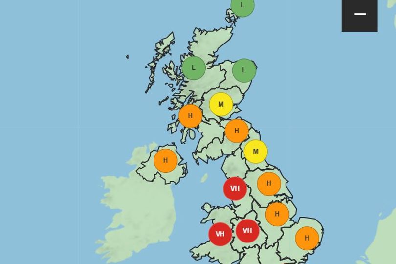 Full list of UK areas hit with red and amber Met Office alerts this week