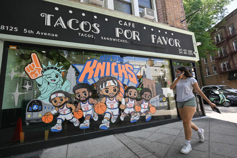 Knicks’ art pops up all over NYC as fans paint the city orange and blue ...