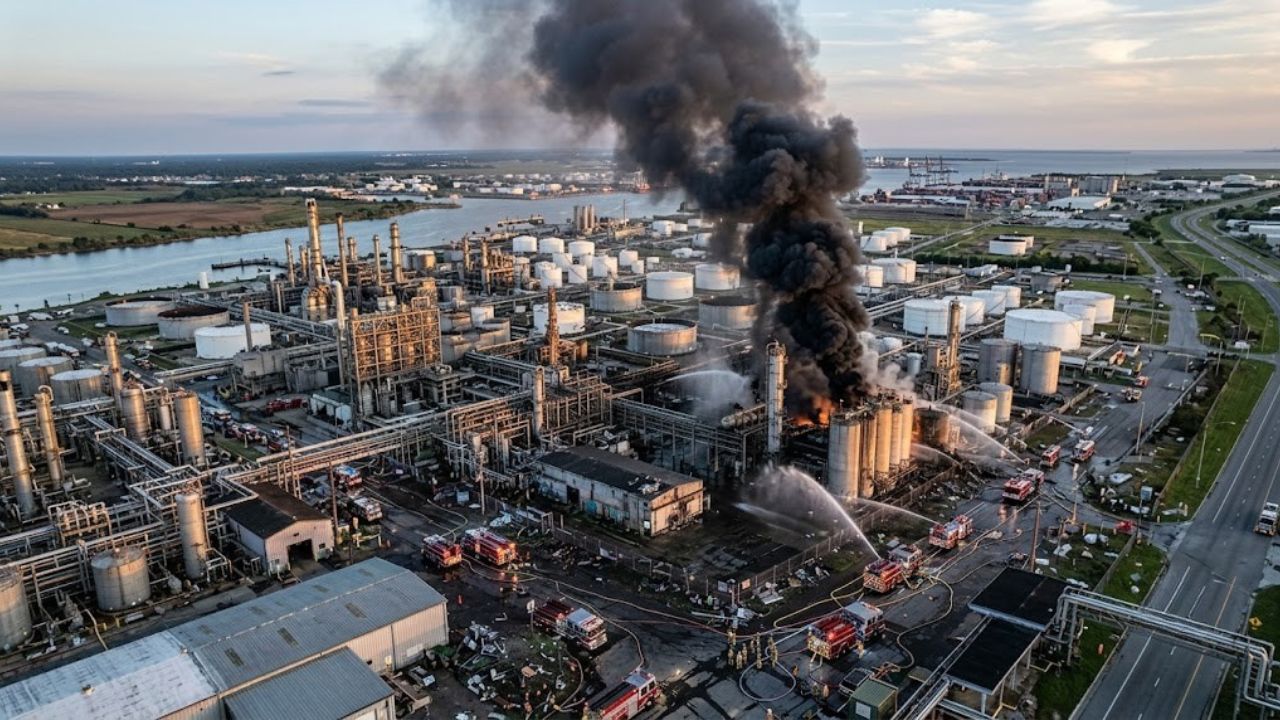 Drone assault by Ukraine ignites major Russian oil facility