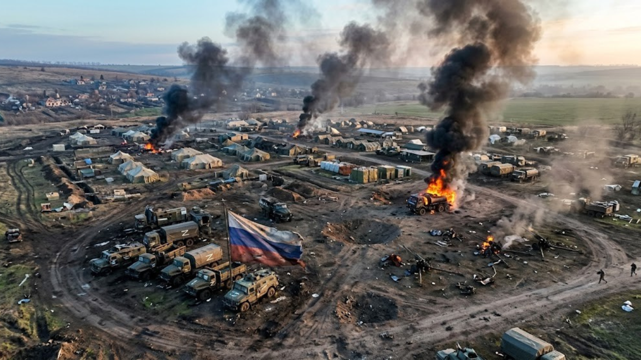 Massive Ukraine drone raid hits Russian training base