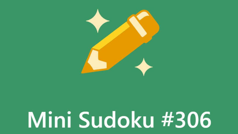 Today’s mini sudoku #306 LinkedIn answer (June 13, 2026)