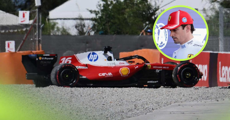 Charles Leclerc 'ashamed' after heavy Barcelona crash ruins pole bid