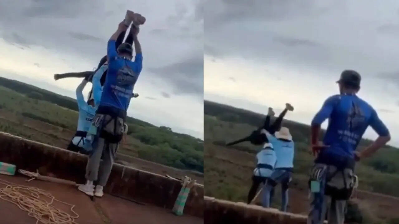 Brazil bungee jump horror: Woman falls 130 feet after safety cord not ...