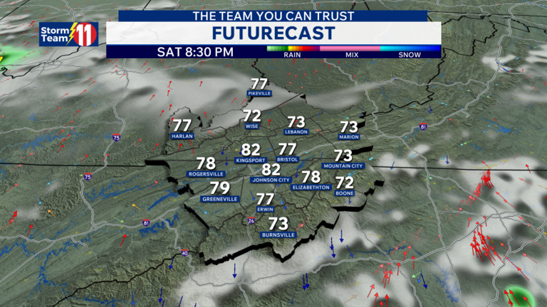 Slowly cooling starting tomorrow, rain on the way