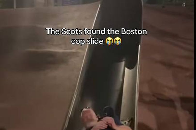Kilted bagpiper spotted on Boston's famous 'cop slide' as Tartan Army ...