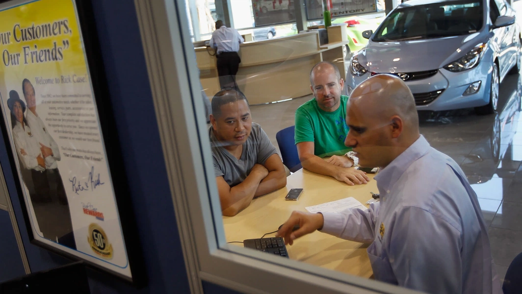 11 scenes from vintage car dealerships