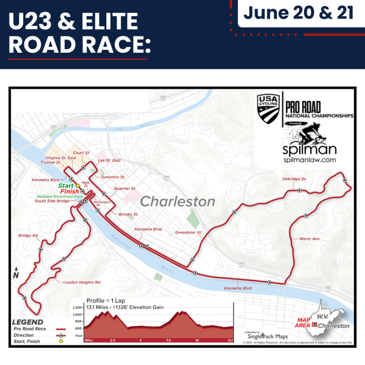 Charleston roads to close for USA Cycling Pro Road National Championships