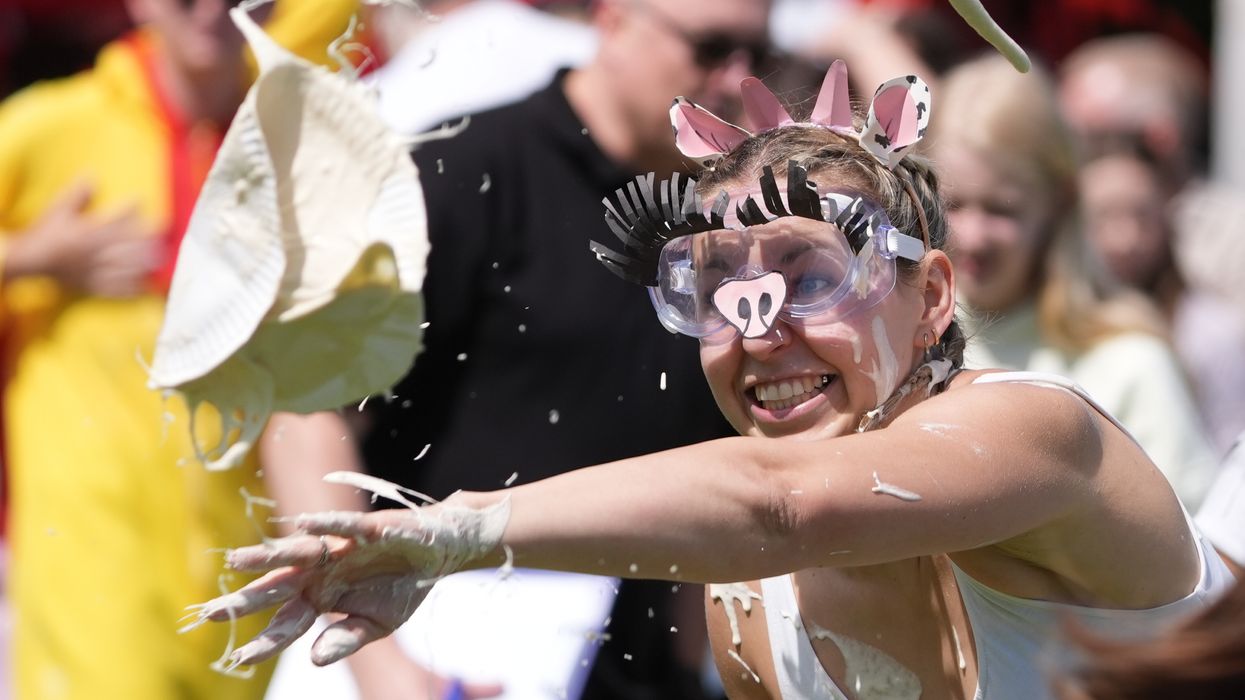Hundreds of spectators watch World Custard Pie Championships