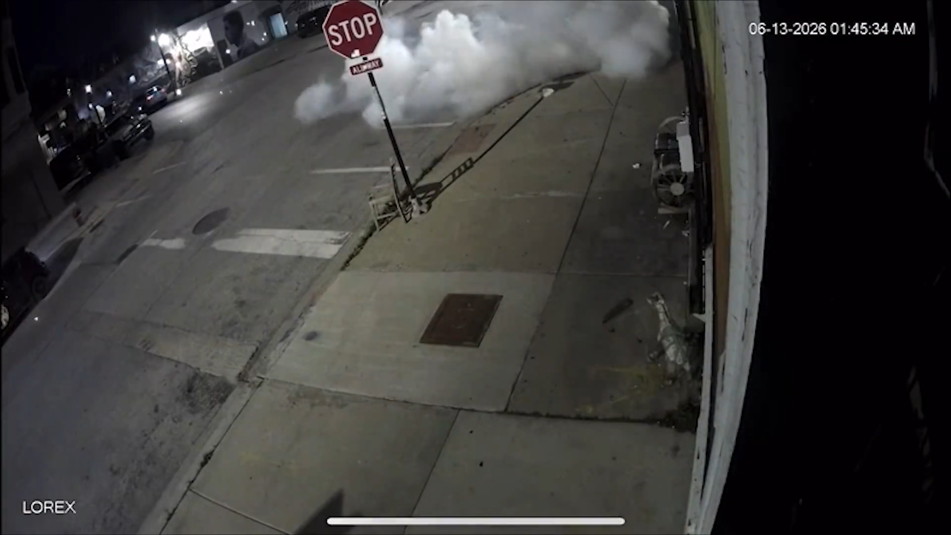 Surveillance video captures man ignite explosive outside Chicago ...