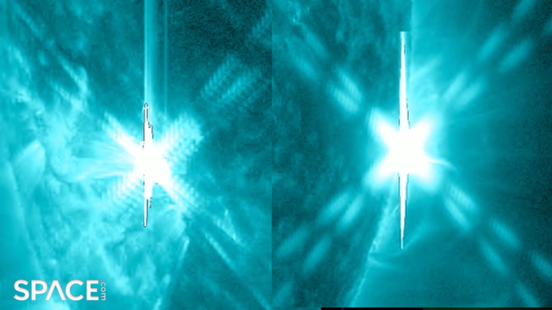 Double X flare as spacecraft spots sun blasting a pair of major eruptions