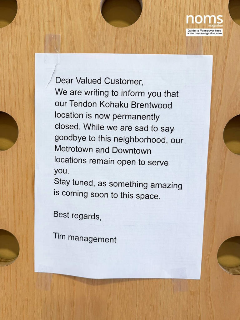 Burnaby Japanese tempura bowl spot just quietly shuts down after 5 years