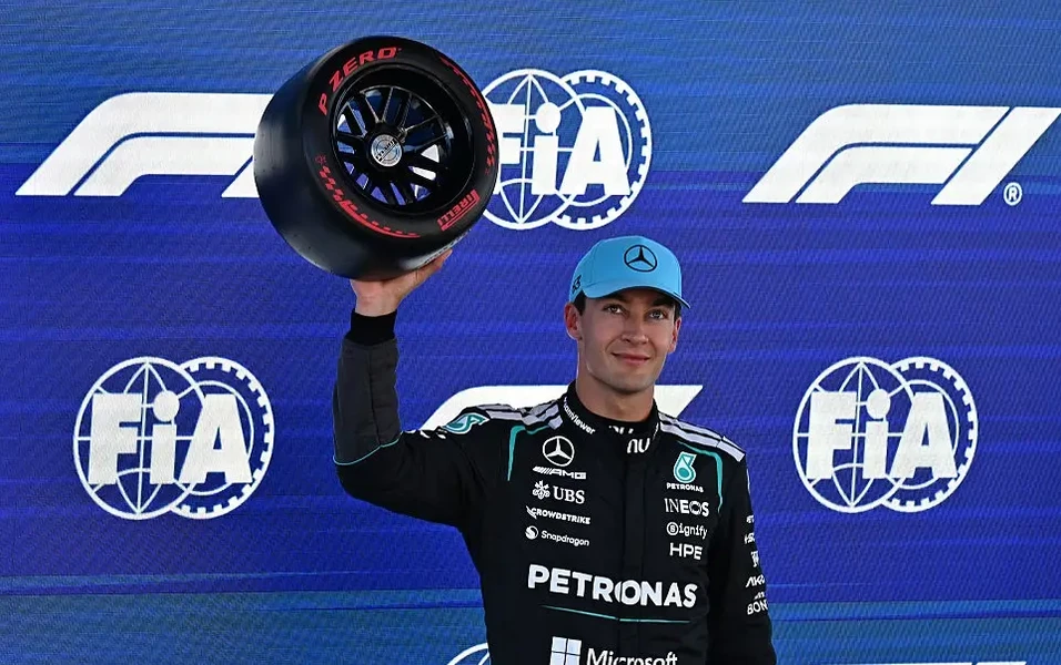 Russell takes Barcelona pole as Hamilton pushes Mercedes close