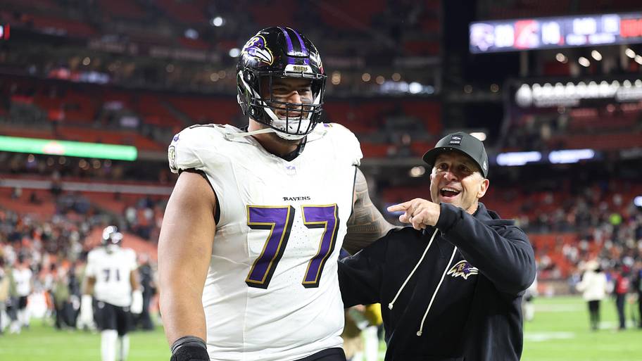 Daniel Faalele reunites with Harbaugh in New York — but he'll have to ...