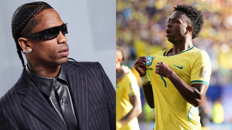 Watch: Travis Scott goes wild in Brazilian jersey for Vinicius Jr.'s ...