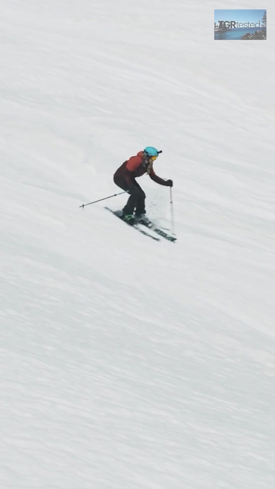 Advanced skiing on steep terrain