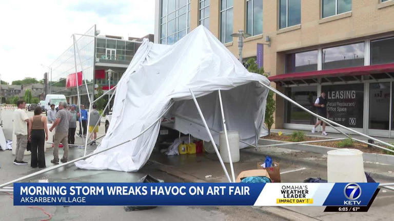 Omaha art fair vendors pick up the pieces after destructive storms