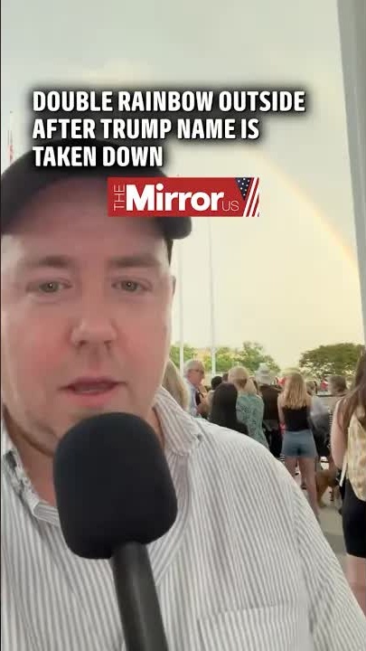 Double rainbow appears as Trump's name removed from DC arts center