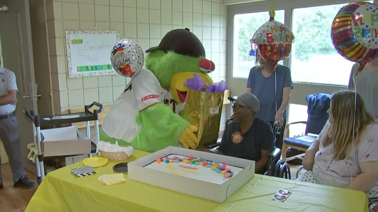 Pirate Parrot surprises lifelong fan on his birthday