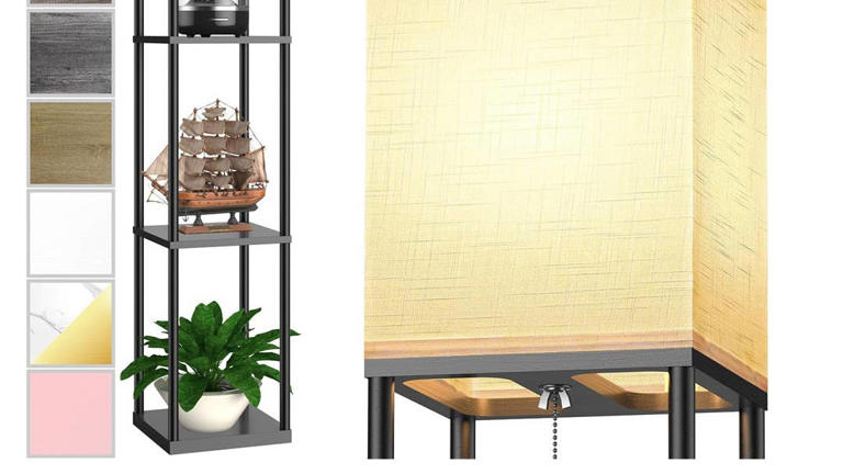 Get the Partphoner floor lamp with shelves for $30 — perfect for small ...