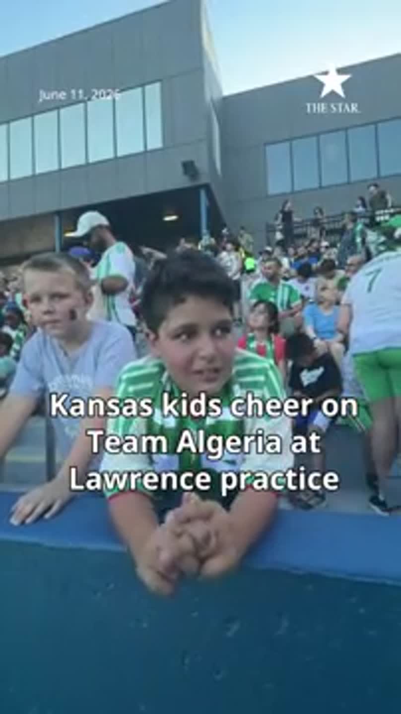 Kansas kids cheer on Team Algeria at Lawrence practice