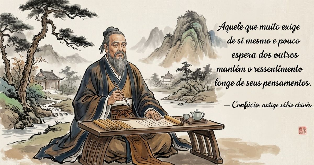 Confúcio, antigo sábio chinês: "Quem cobra muito de si e espera pouco ...