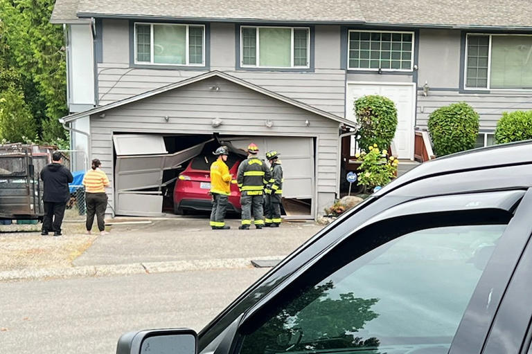 Tesla on autopilot smashes straight through garage door, driver says
