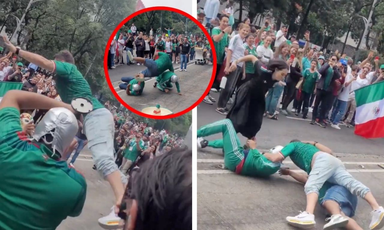 Aficionados protagonizan escena de lucha libre en público y turistas se ...