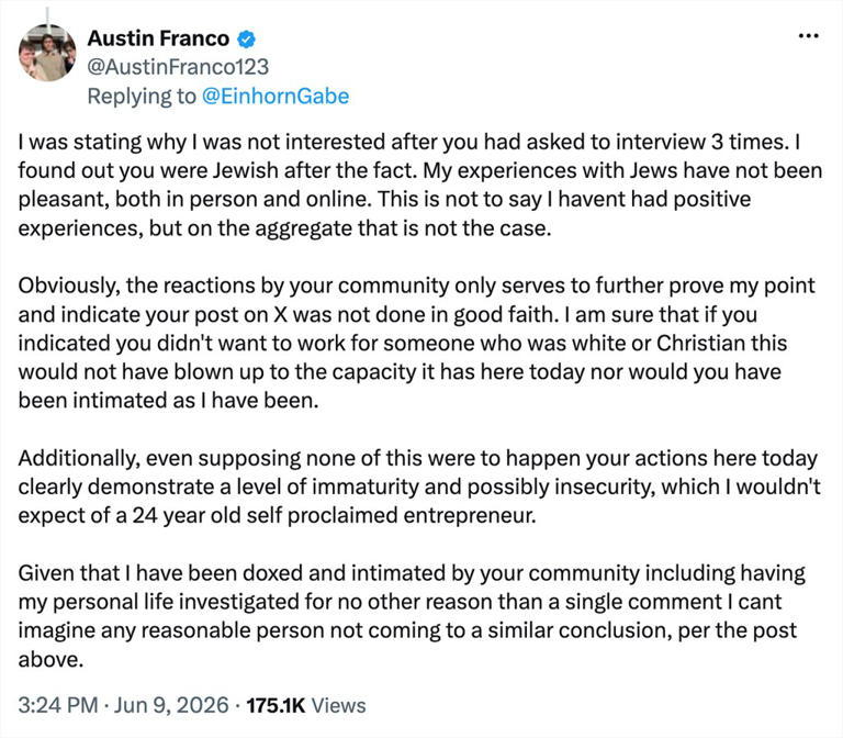 Antisemitic Cornell student turns down interview because he’s not ...