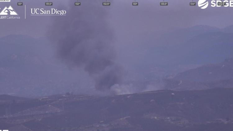 Brush fire breaks out east of MCAS Miramar