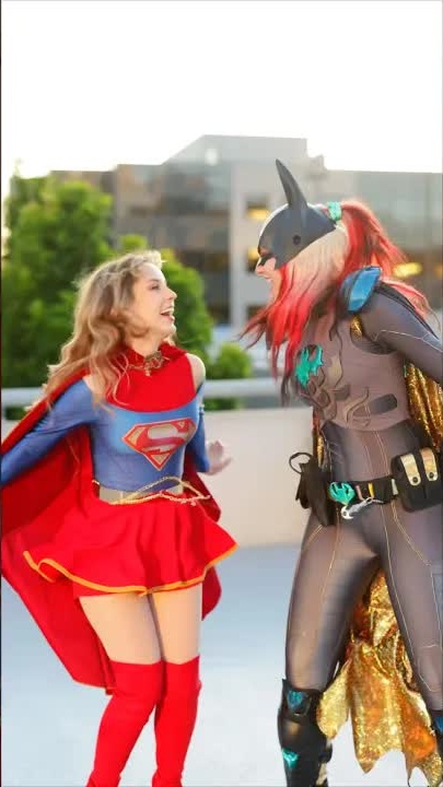 I really don’t care - Supergirl and Batgirl OC cosplay with @halcybella ...