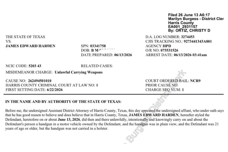 Why was James Harden arrested? Everything we know about the Houston gun ...