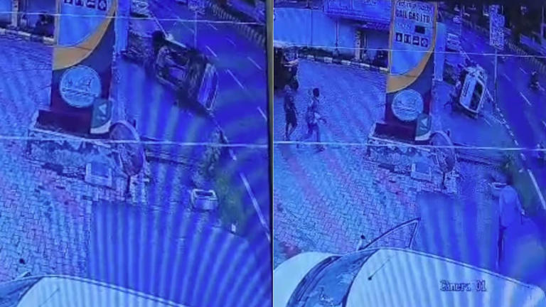 On camera, 1 killed and 3 injured as car rams 2 bikes in Bengaluru
