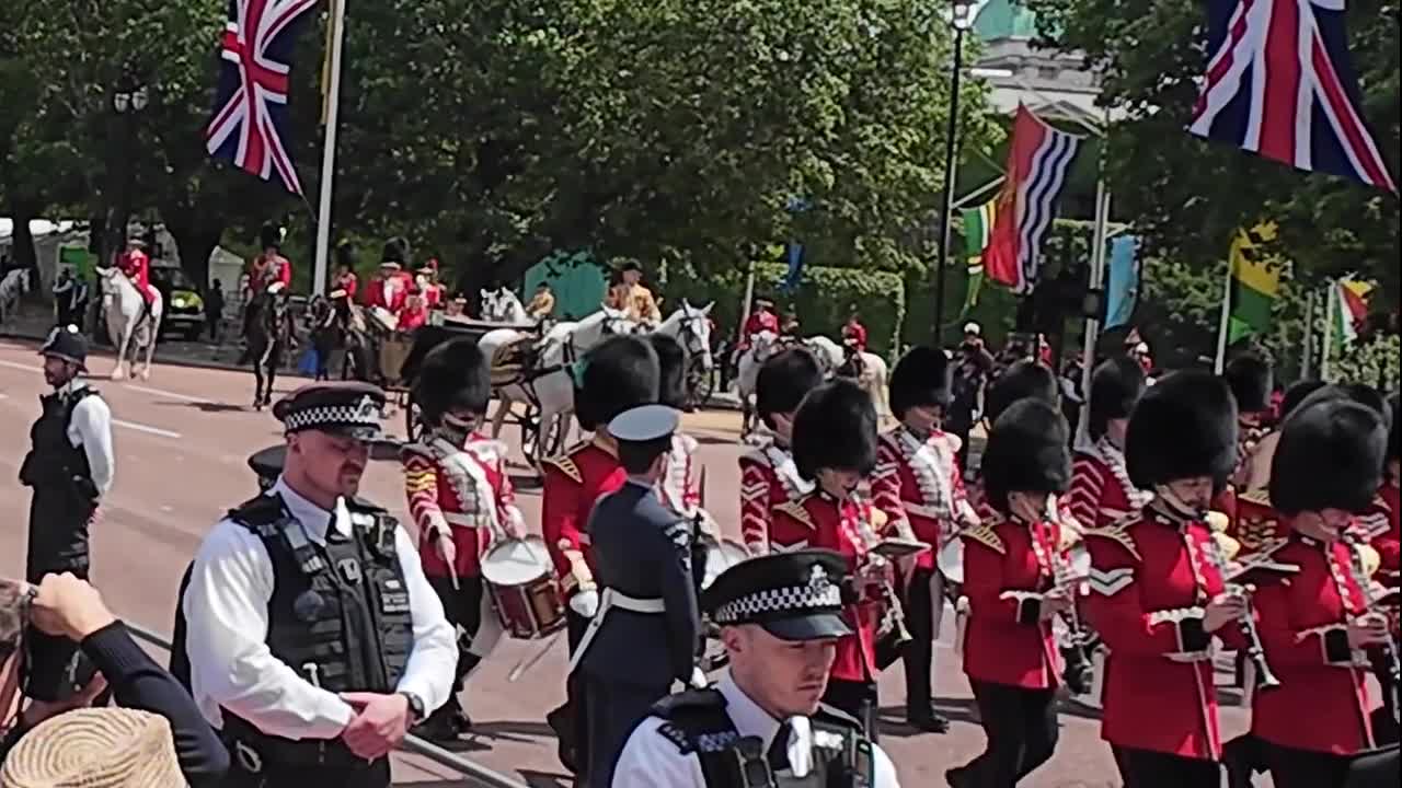 Trooping of the Colour procession in the Mall, London, England