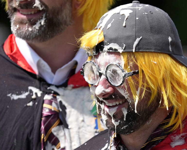 Hundreds of spectators watch World Custard Pie Championships in Maidstone