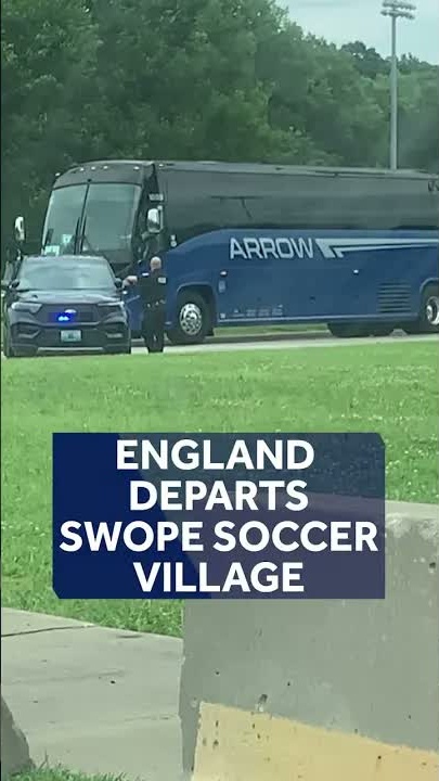 England soccer team departs Swope Soccer Village with police escort