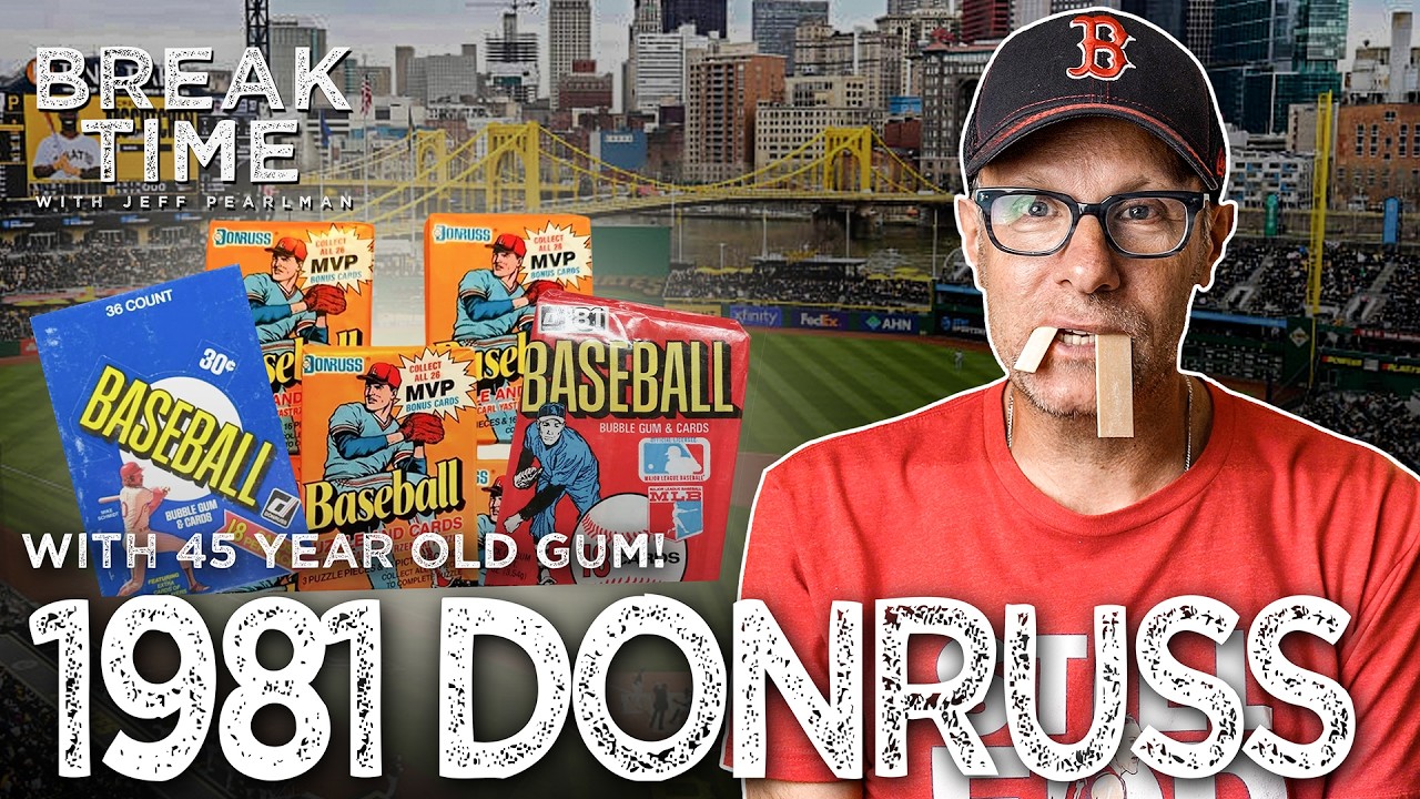 Eating 45-year old gum while ripping 1981 Donruss baseball box