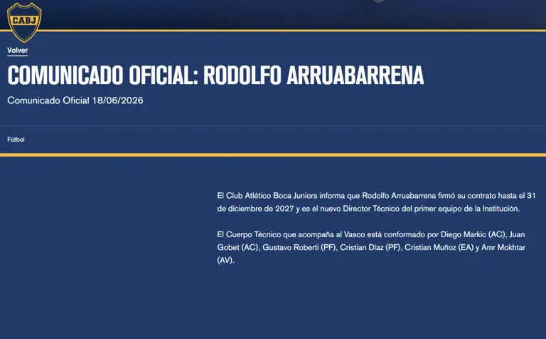 El detalle del contrato de Arruabarrena en Boca que se confirmó tras su ...
