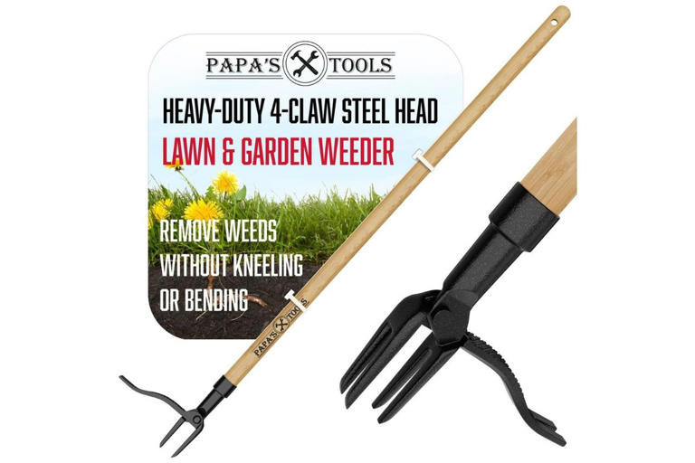 This weeder tool can fill a 5-gallon bucket with weeds without getting ...