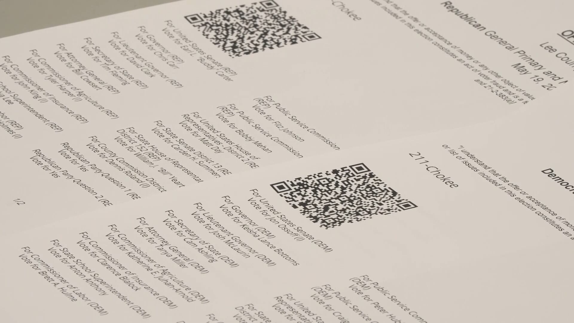 Senate votes to delay Georgia’s QR code ballot deadline, adding hand ...