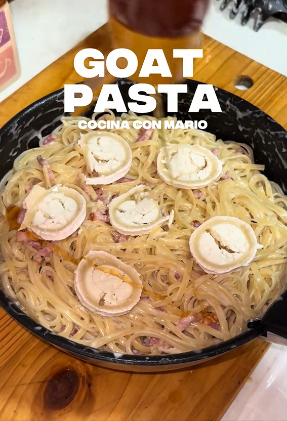 Goat pasta: receta cremosa con queso de cabra y miel