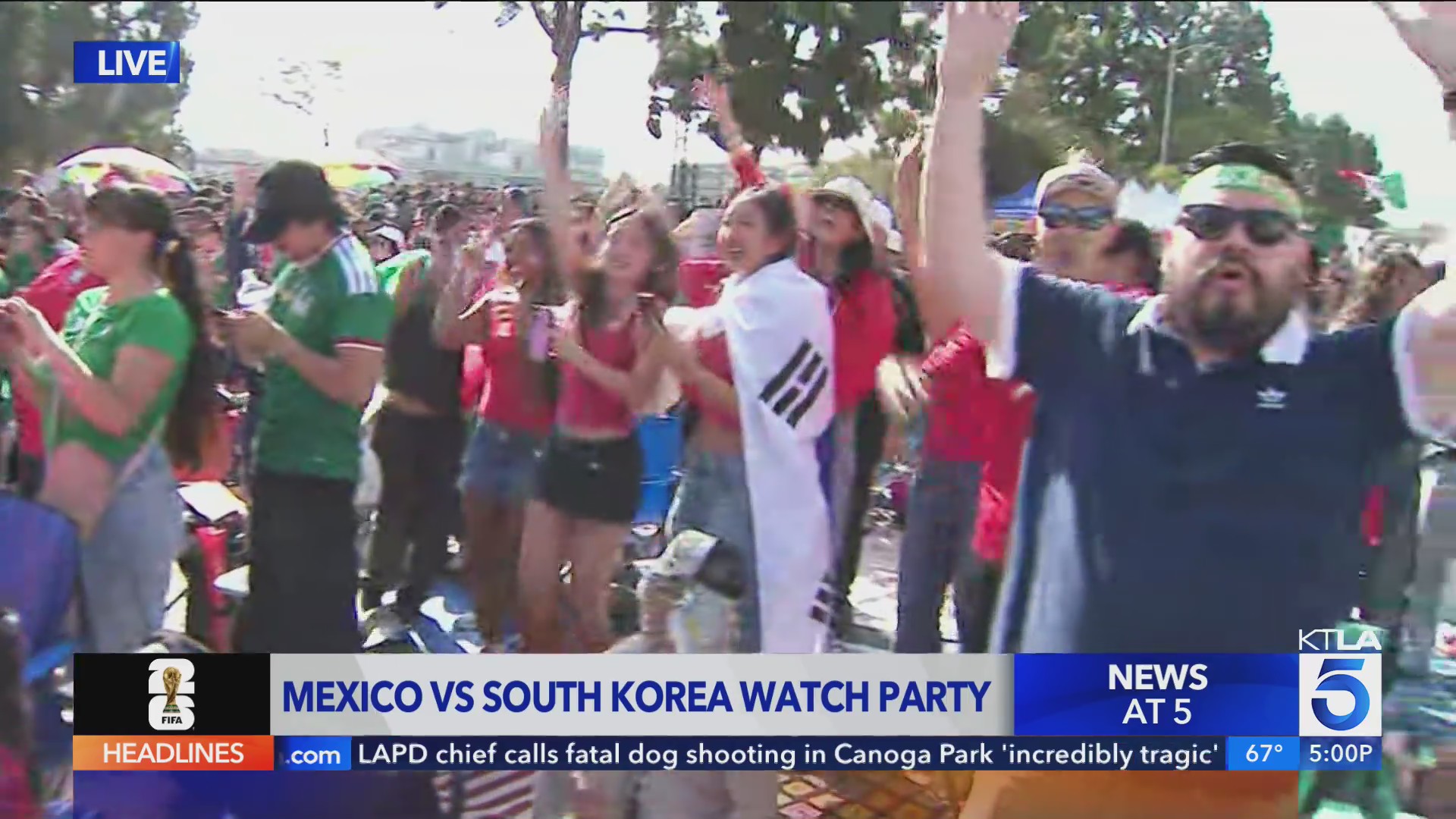 Excited fans gather for World Cup watch parties in Mexico vs. South ...