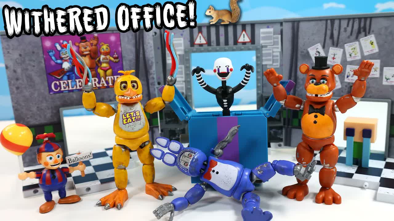 New Jazwares FNAF Withered Bonnie Chica & Puppet office build & review