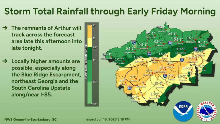 Remnants of Tropical Storm Arthur may bring 2 inches of rain to ...