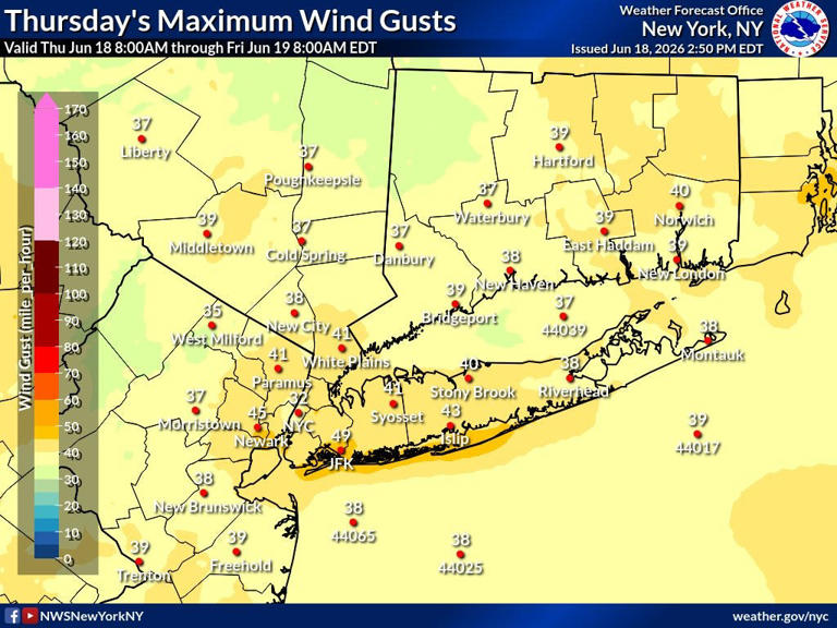 Strong winds knock down trees, close roads, cause power outages in NJ