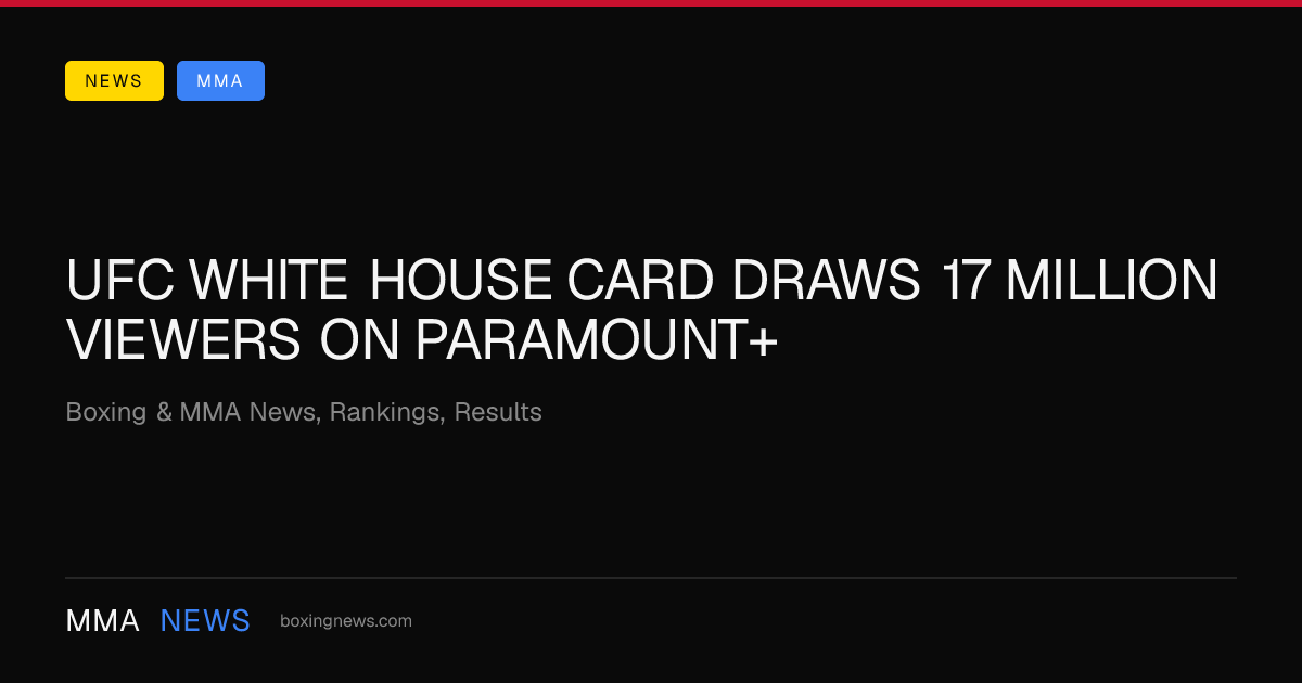 UFC White House card draws 17 million viewers on Paramount+